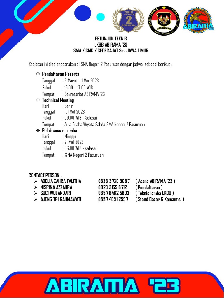 Petunjuk Teknis Abirama '23 | PDF