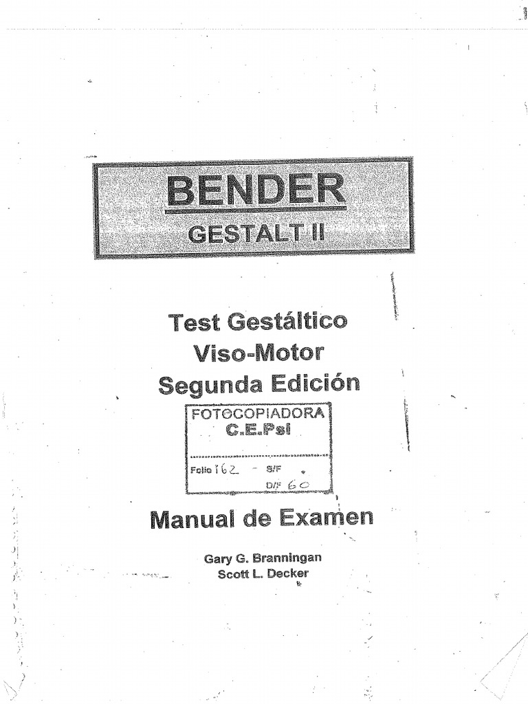 BENDER II - Manual de Examen | PDF