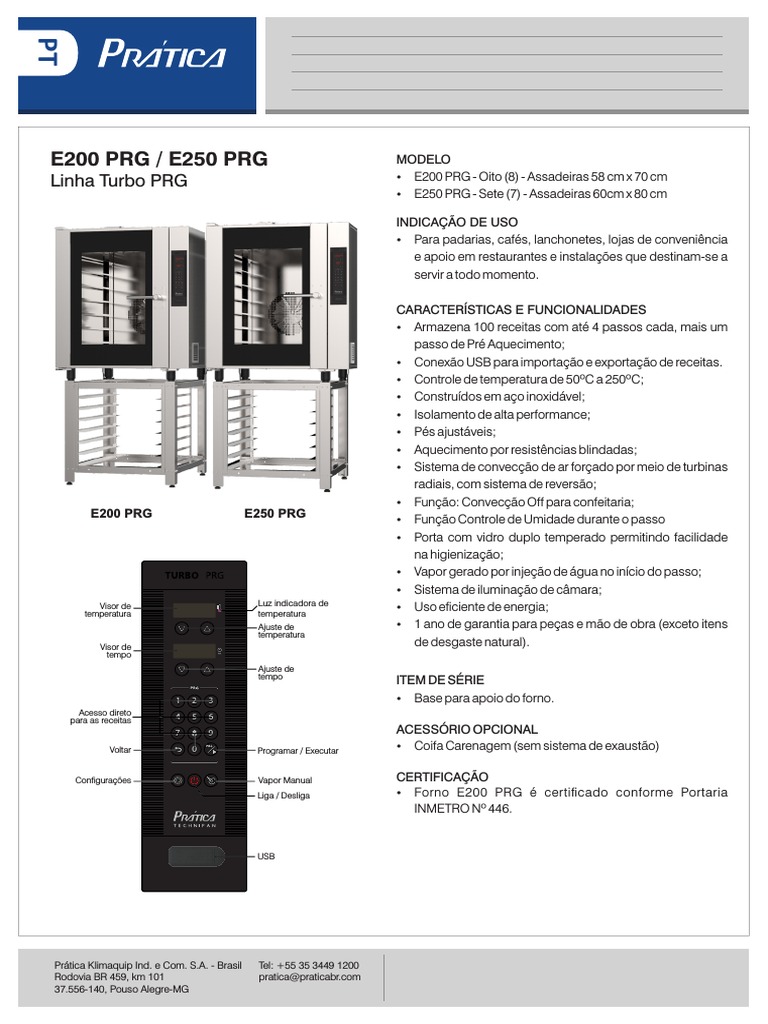 Fornos E200/E250 PRG: Características e Uso | PDF | Turbocompressor ...