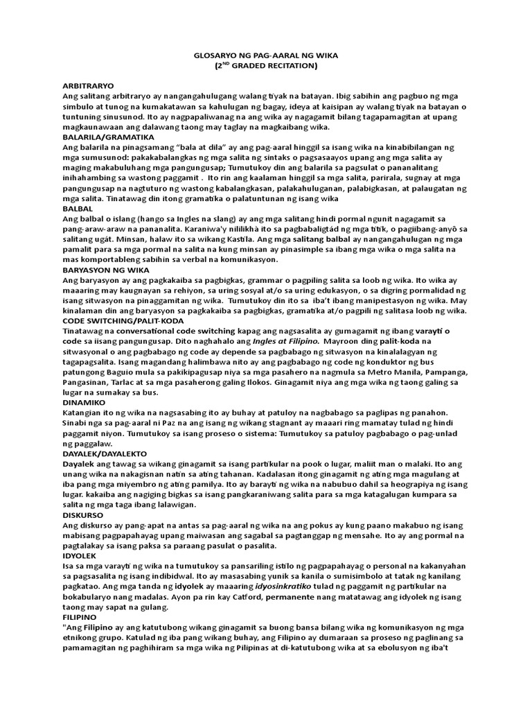 GLOSARYO | PDF