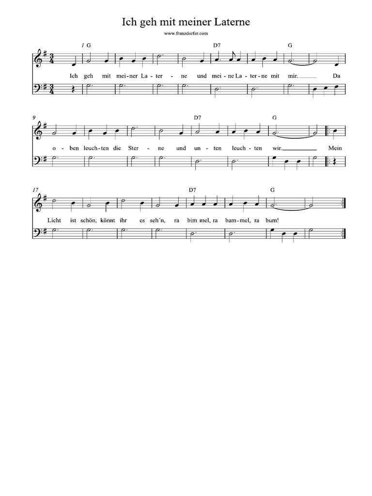 Ich Geh Mit Meiner Laterne-klavier - Partitur | PDF