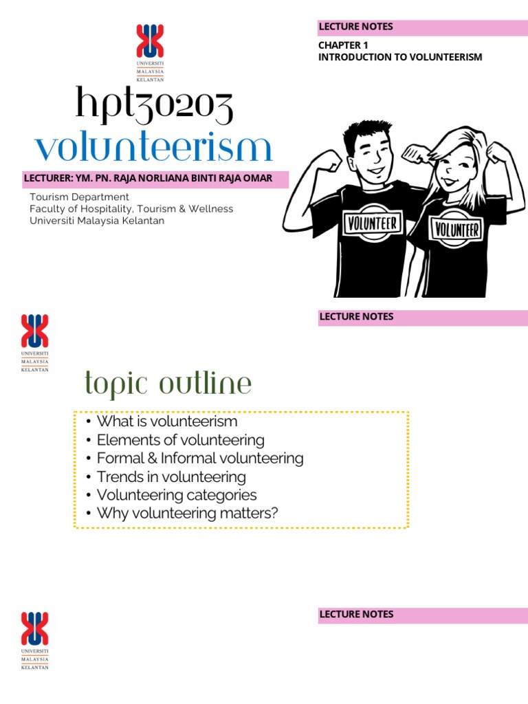 Topic 1 2023 - INTRODUCTION TO VOLUNTEERISM | PDF | Volunteering ...