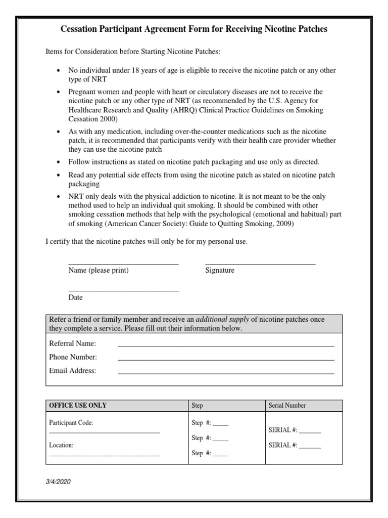 Nicotine Consent Form ENGLISH - FINAL | PDF