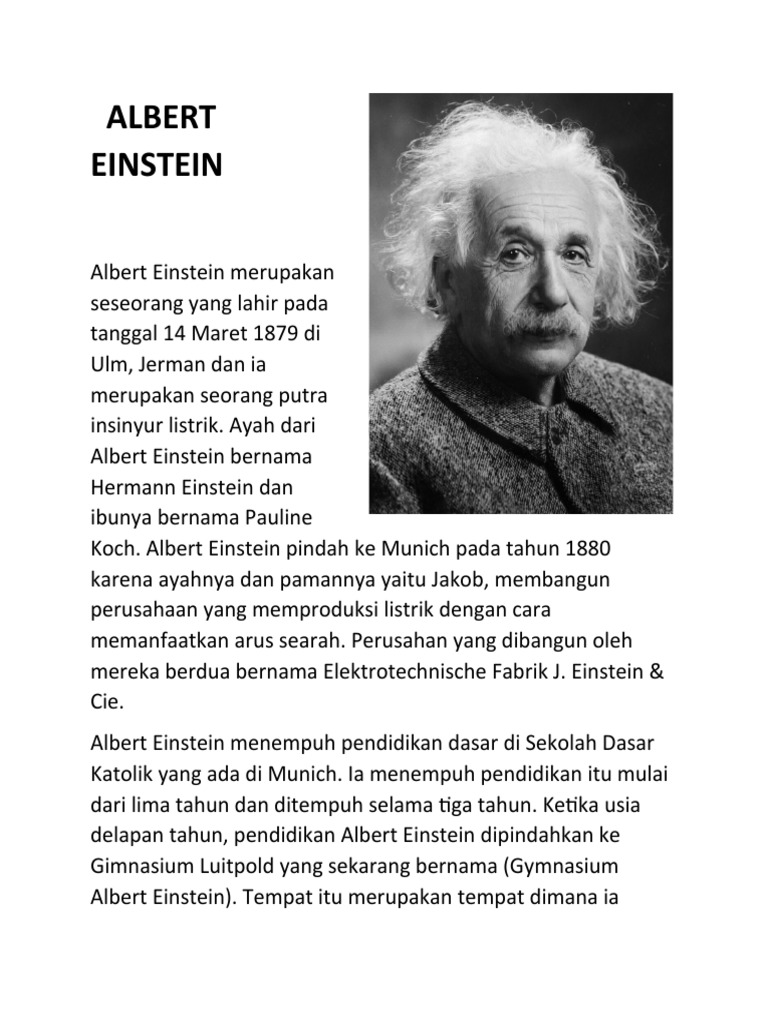 Biografi Albert Einstein | PDF