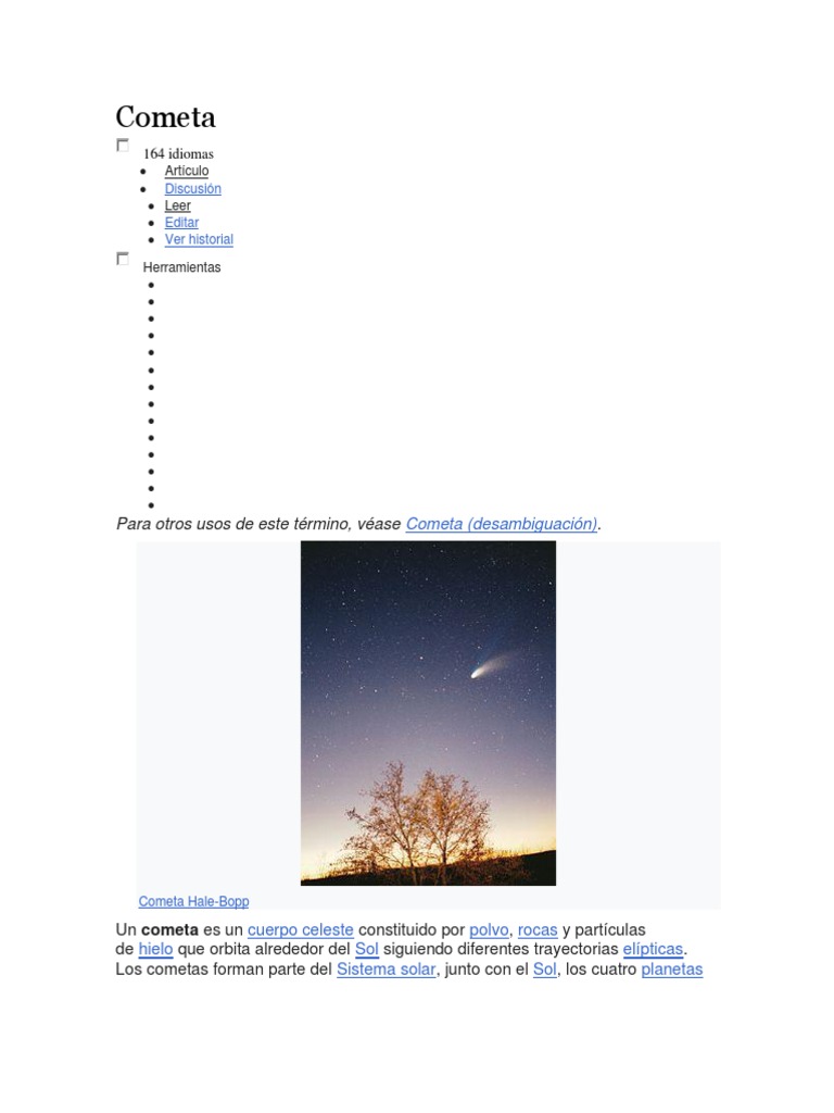 Cometa | PDF | Cometa | Asteroide
