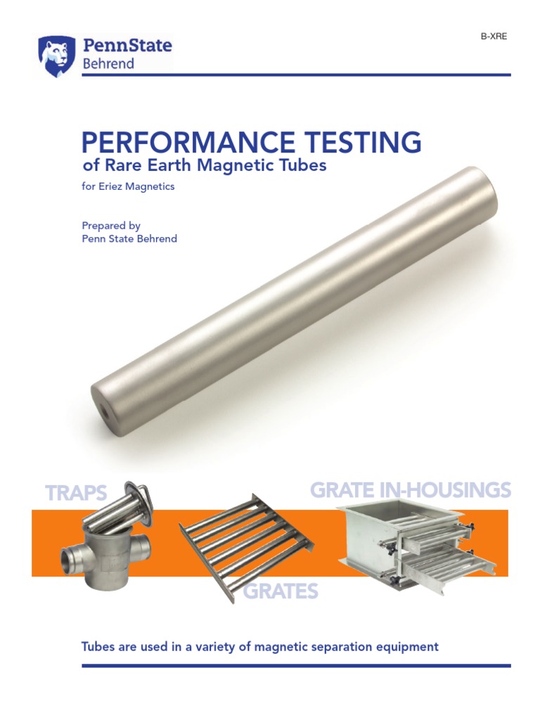 Eriez - RE7 - Penn State Test - B-XRE | PDF | Magnet | Magnetic Field