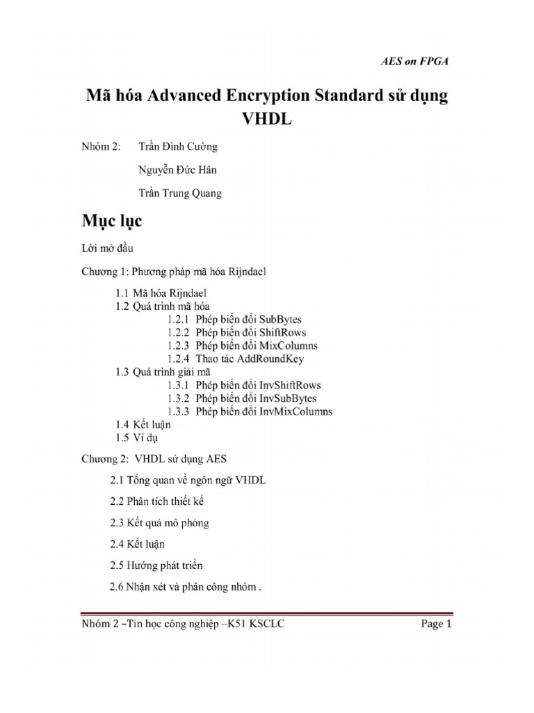 D Tai Ma Hoa Advanced Encryption Standa | PDF