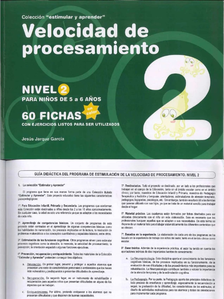 Estimular y Aprender. Velocidad de Procesamiento. Nivel 2 (5 A 6 Años) | PDF