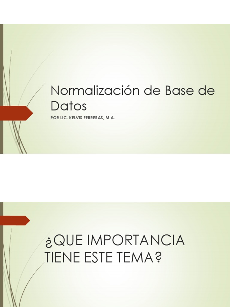 Normalizacion de BD | PDF | Bases de datos | Ciencias de la Computación
