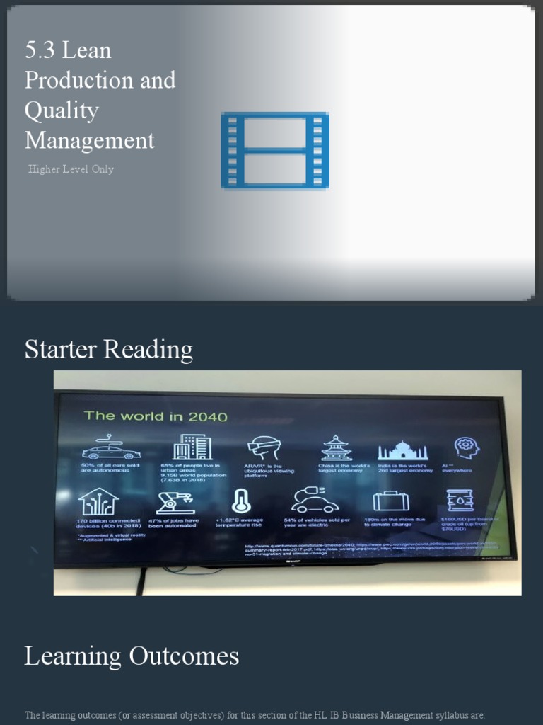 5.3 Lean Production and Quality Management (HL) | PDF
