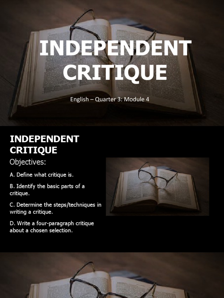 Independent Critique | PDF | Career & Growth