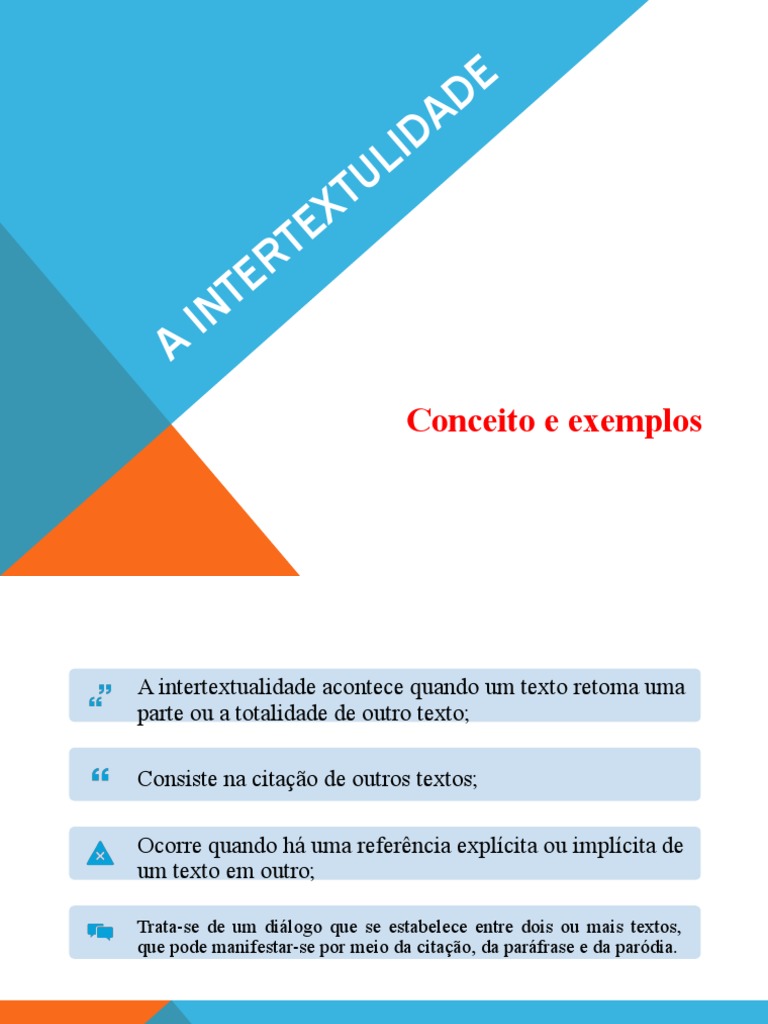 Conceito e Exemplos de Intertextualidade | PDF