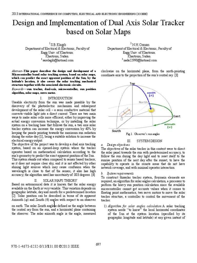 Dual Axis Solar Tracker Design | PDF | Sun | Microcontroller