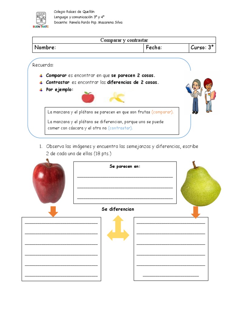 Evaluacion Comparar y Contrastar | PDF | Finanzas y dinero