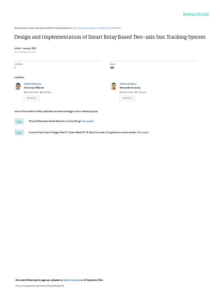 Smart Sun Tracking for PV Arrays | PDF | Solar Power | Photovoltaics