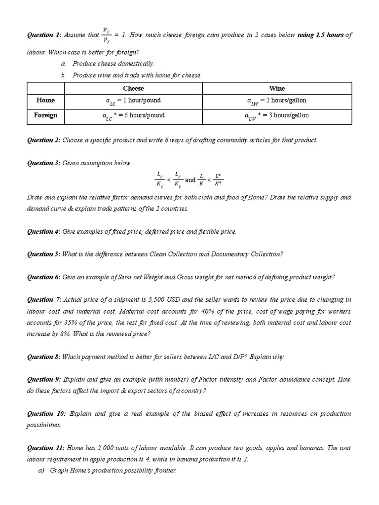 Review Exercises | PDF | Labour Economics | Prices Review Exercises | PDF | Labour Economics | Prices