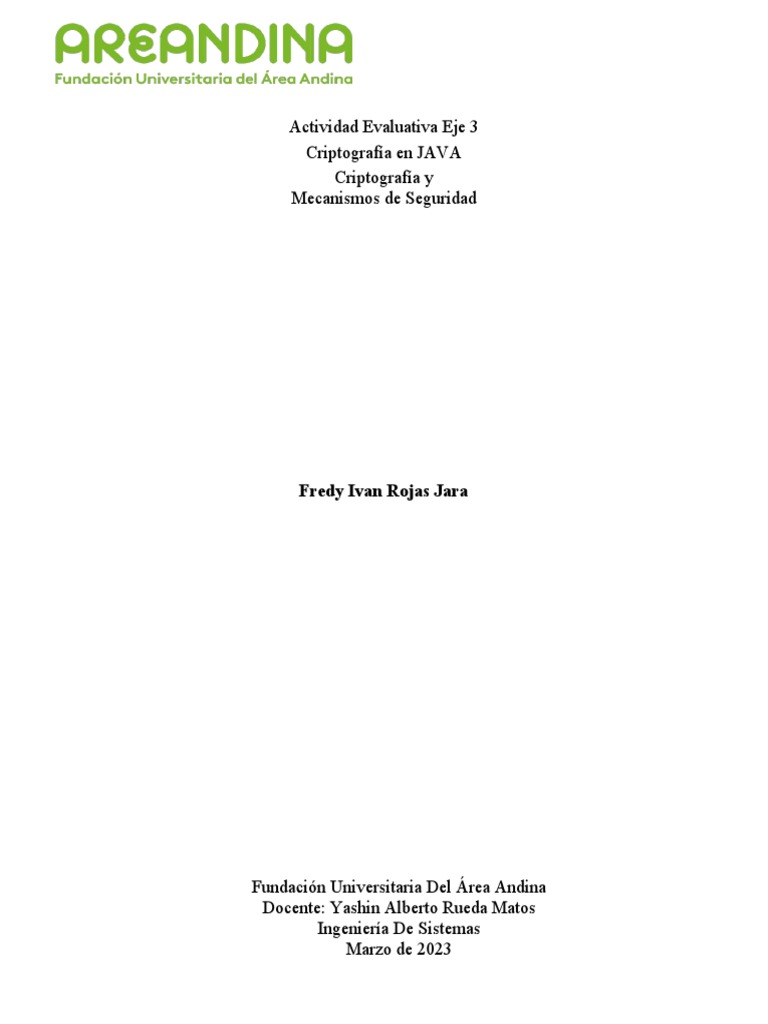 Actividad Evaluativa Eje 3 Criptografía y Mecanismos de Seguridad | PDF