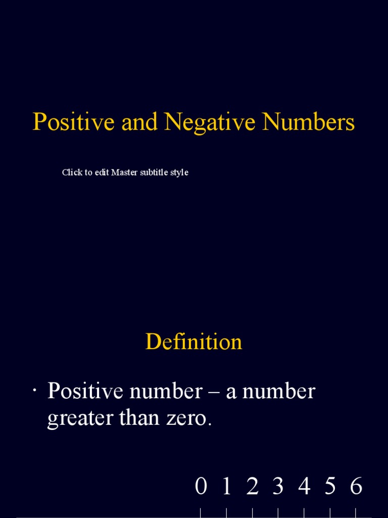 Understanding Positive and Negative Numbers | PDF | Elementary ...