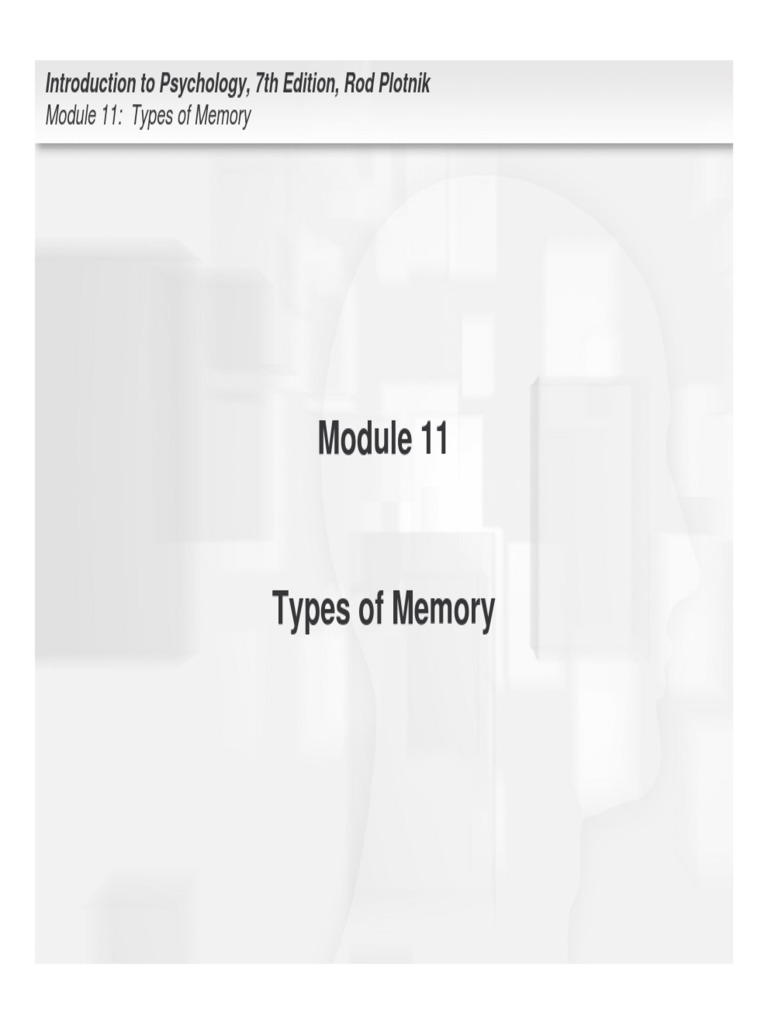 Types of Memory PDF | PDF | Memory | Long Term Memory