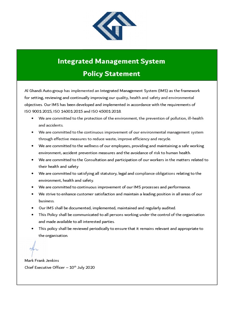 IMS Policy New | PDF