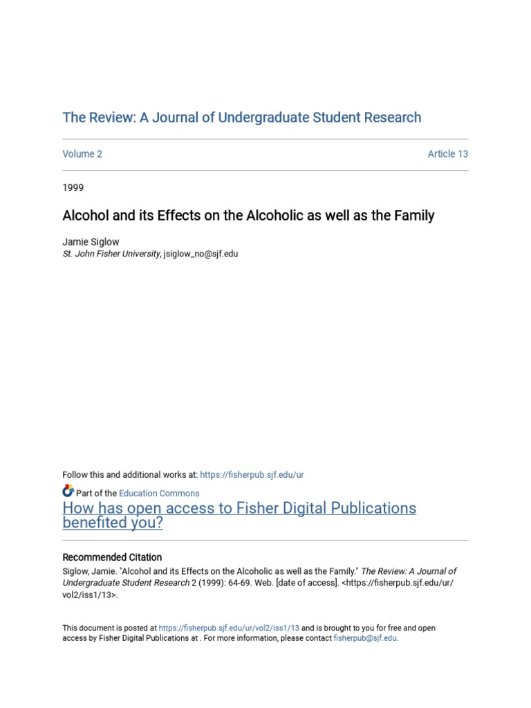 Alcohol and Its Effects On The Alcoholic As Well As The Family | PDF ...