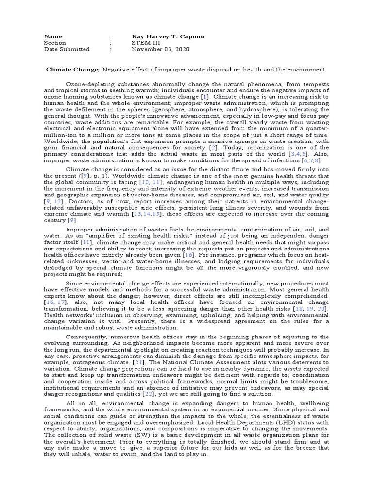 Earth Science Paper (Climate Change) | Download Free PDF | Waste ...