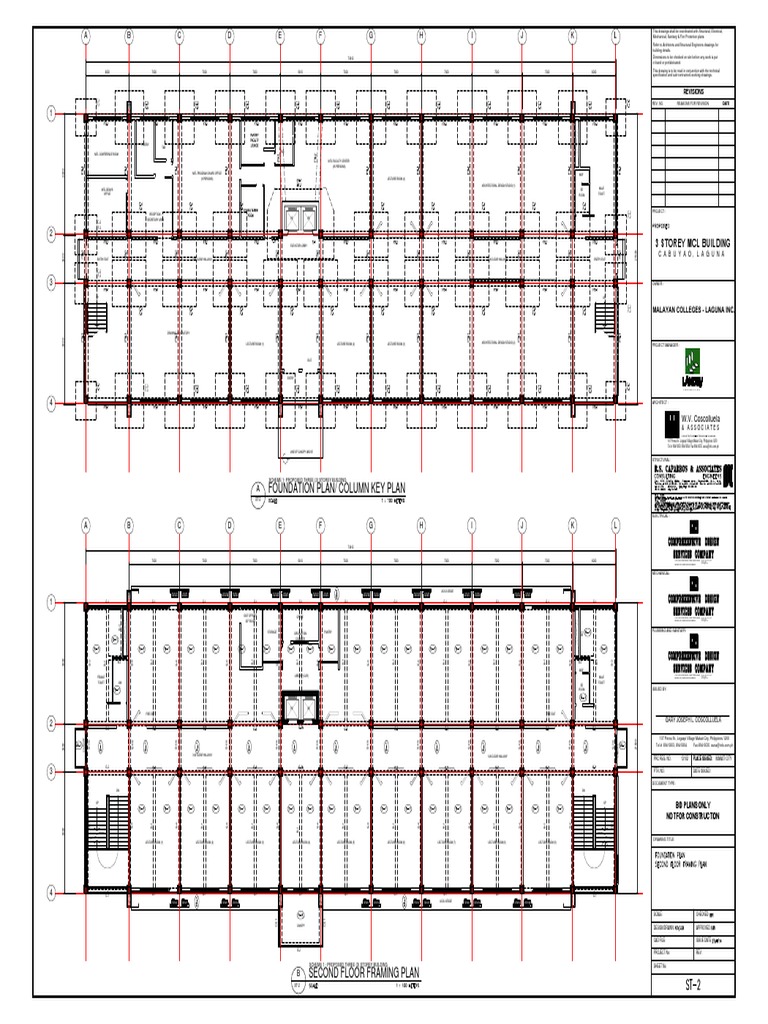 BC ST-2 Foundation Plan, Second Floor Framing Plan | PDF
