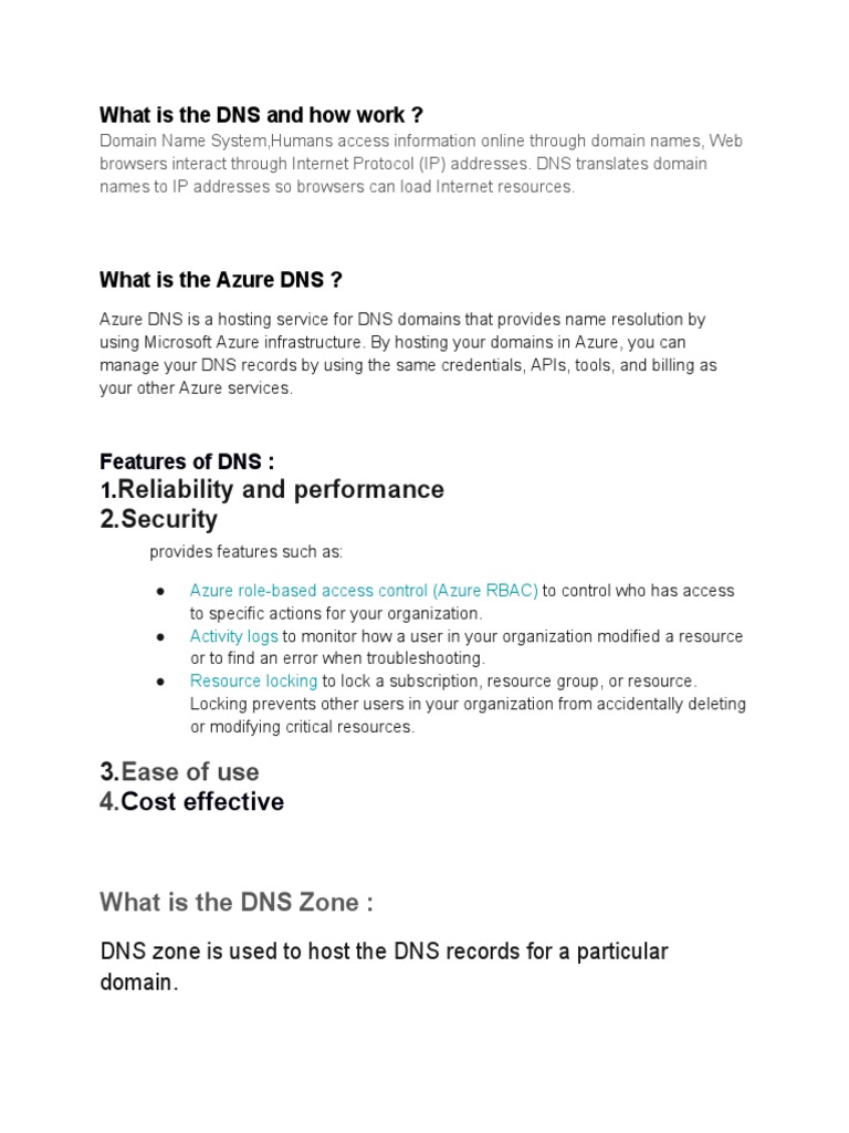 Azure DNS | PDF Azure DNS | PDF