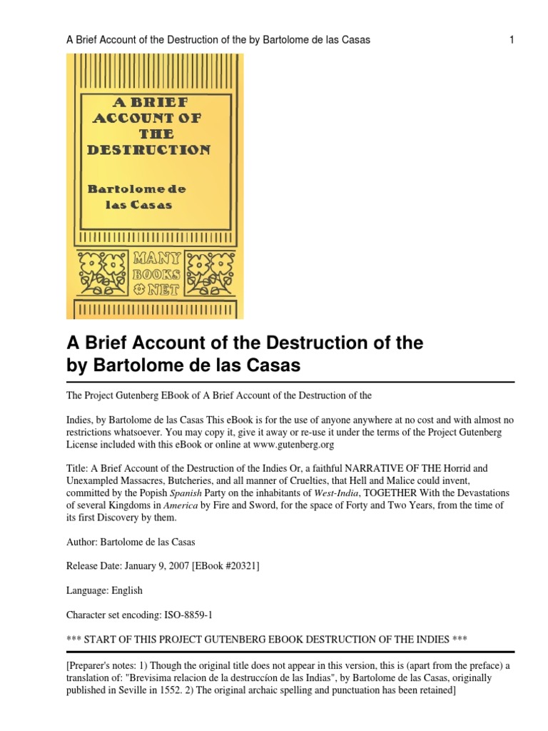 A Short Account of The Destruction of The Indies | PDF | Spain ...