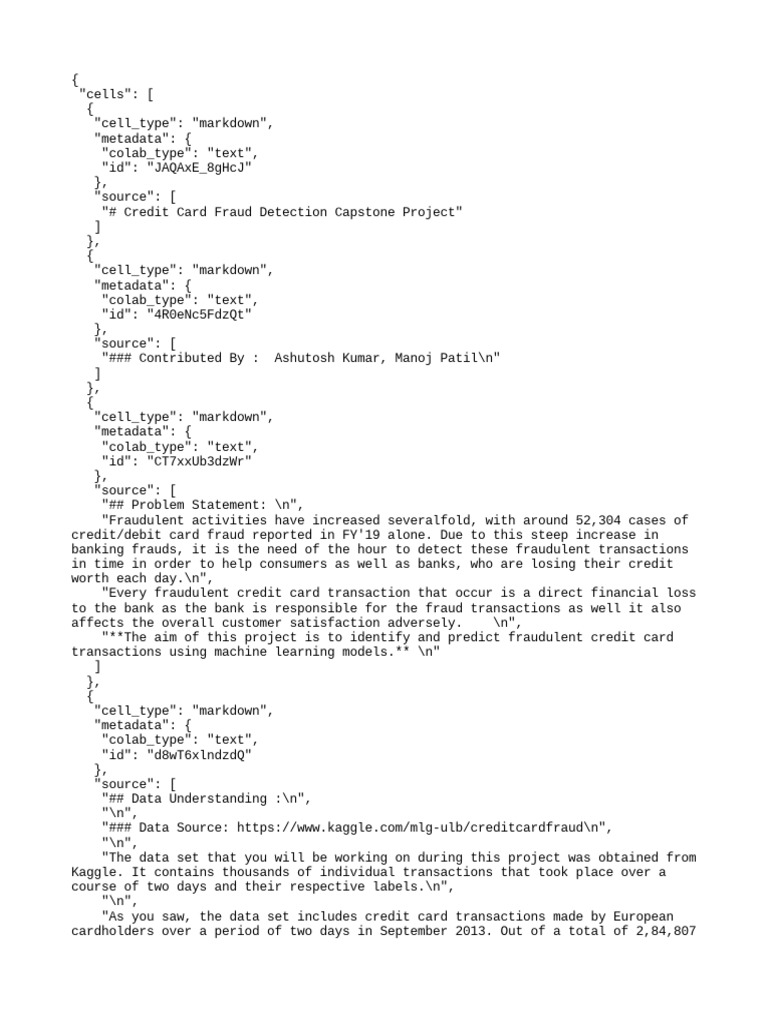 Credit Card Fraud Detection V29 Ipynb Pdf Visual Cortex Computing