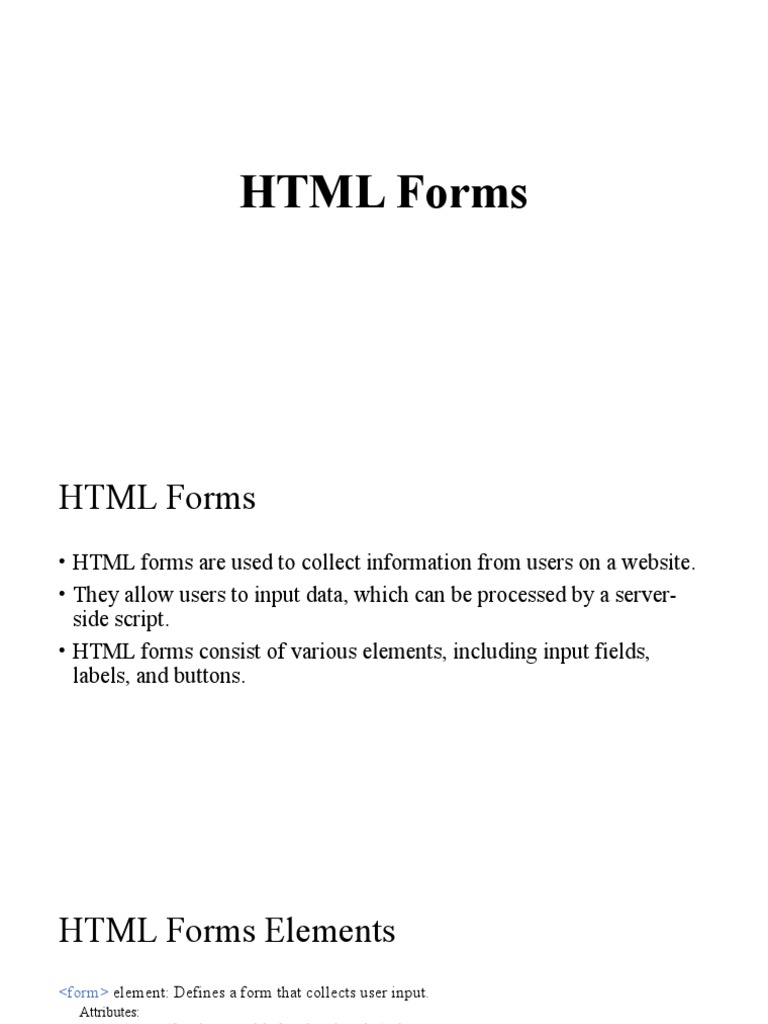 HTMLForms | PDF
