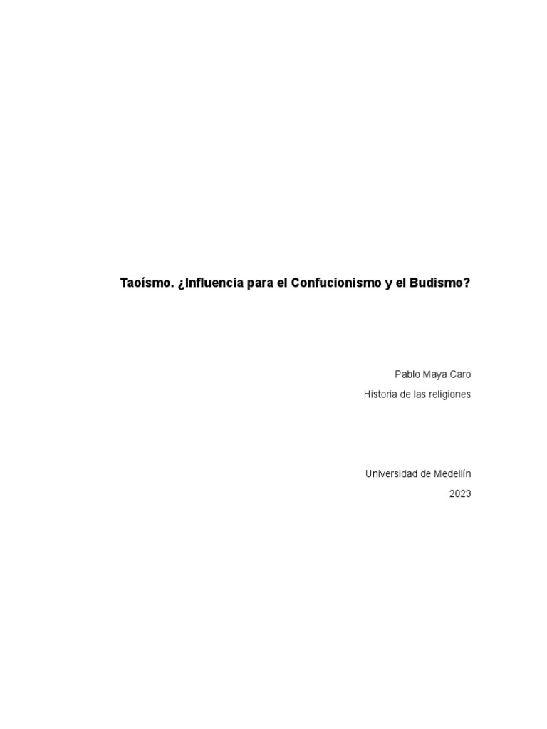 Taoísmo. Influencia para El Confucionismo y El Budismo | PDF | Qi | Tao