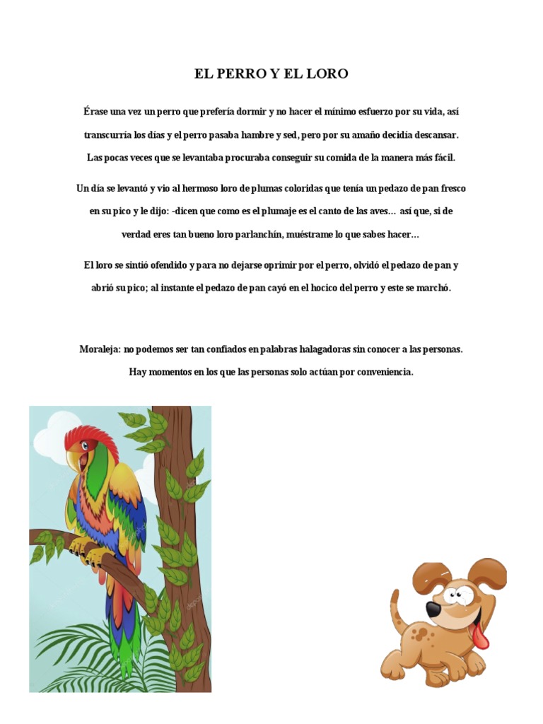 El Perro y El Loro - Fabula | PDF