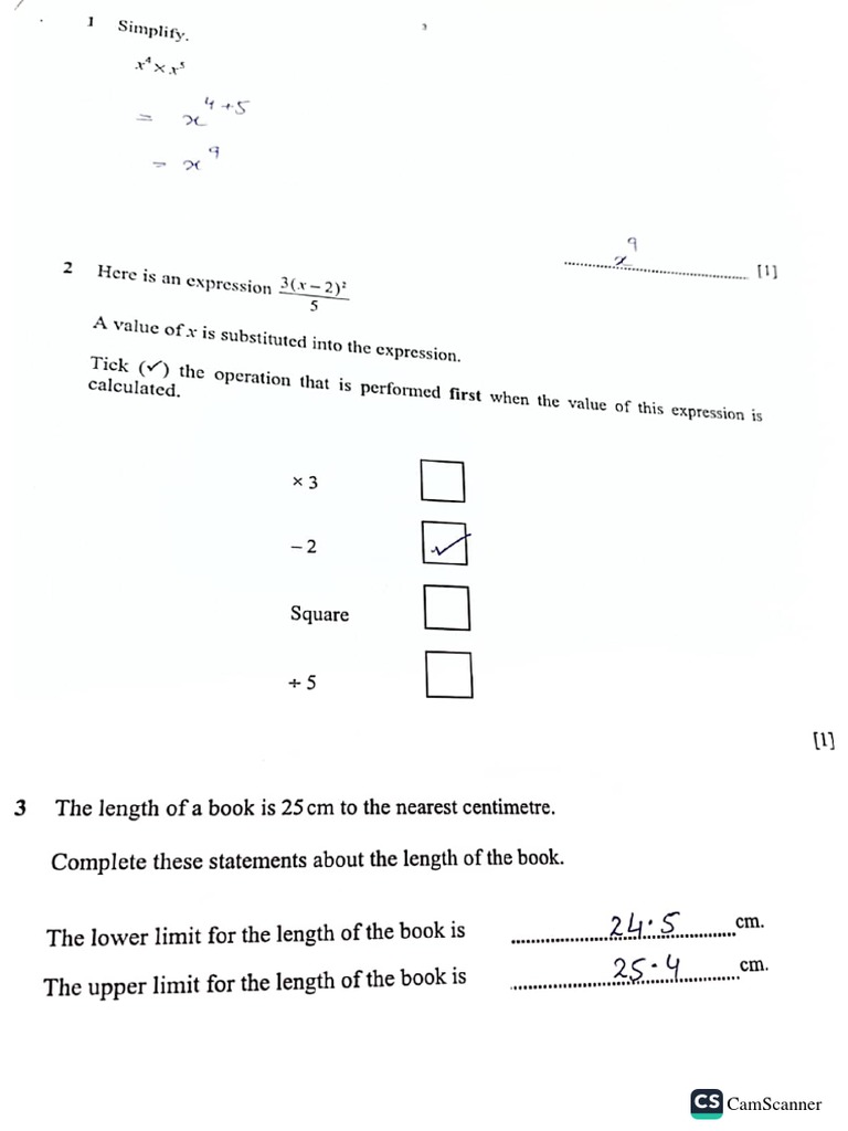 Answer Key Past Paper 2 (Paper 1) .. | PDF