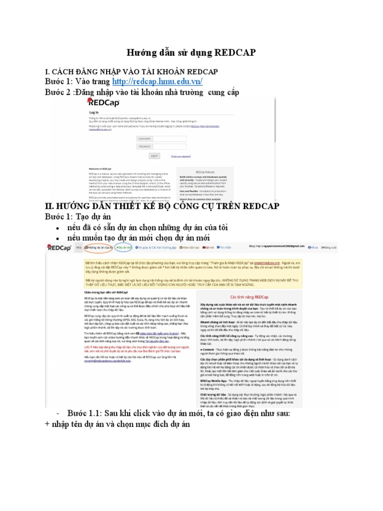 nhom14. Hướng dẫn sử dụng REDCAP | PDF