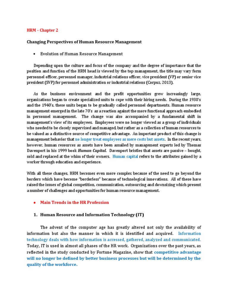 HRM Chapter 2 | PDF | Human Resources | Outsourcing