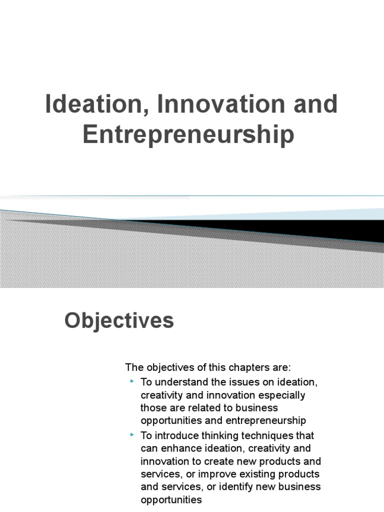 02 Ideation, Innovation and Entrepreneurship | PDF | Entrepreneurship ...