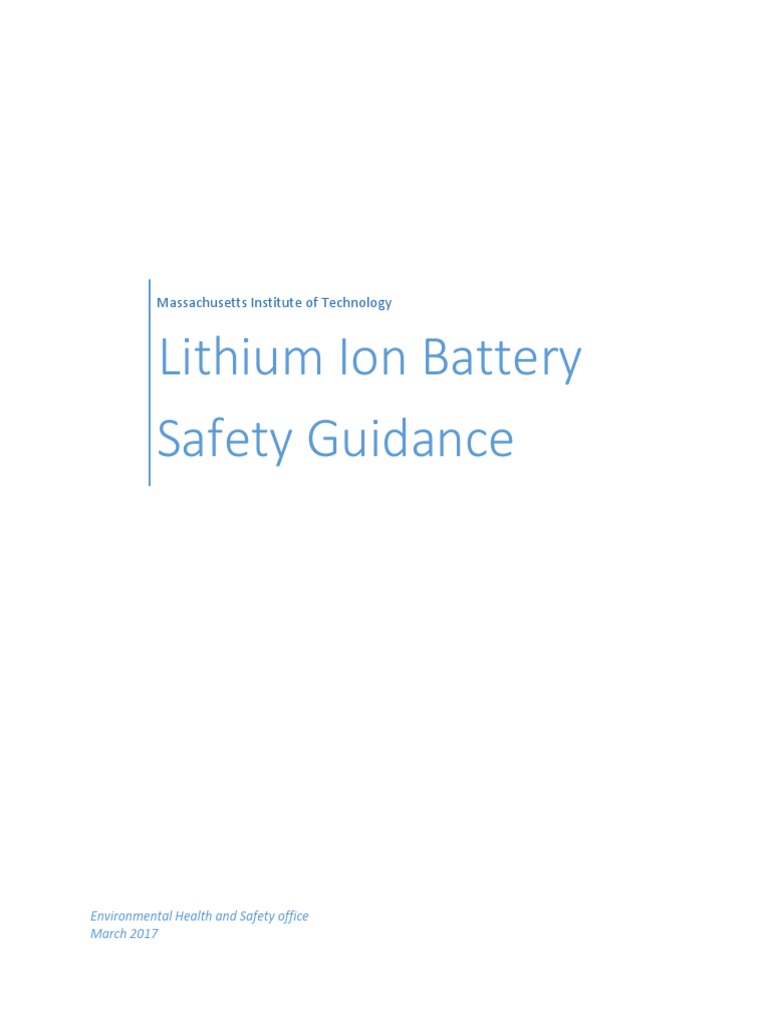 Lithium Battery Safety Guidance Pdf Rechargeable Battery Lithium Ion Battery