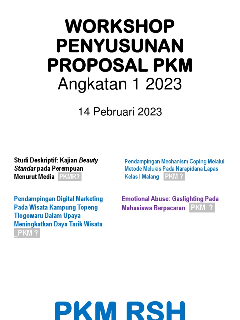 Materi PKM DR Sopingi | PDF