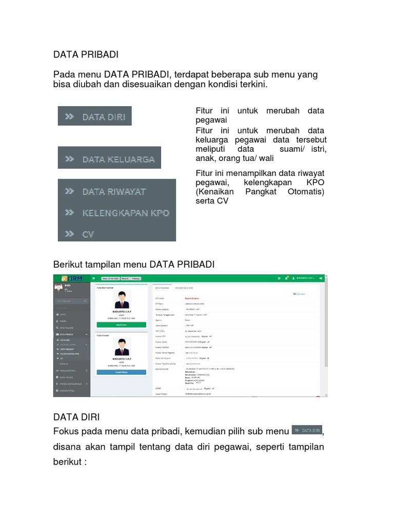 Tata Cara Update Data Diri Di EHRM | PDF