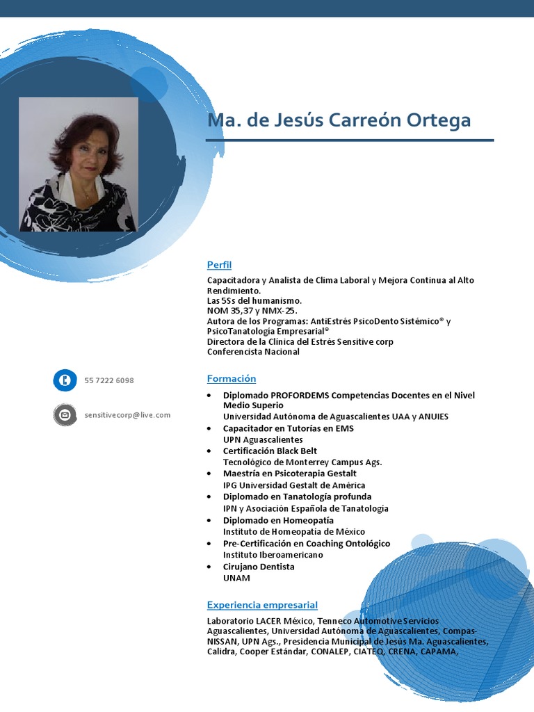 CV María José Carreón Ortega | PDF | Sicología