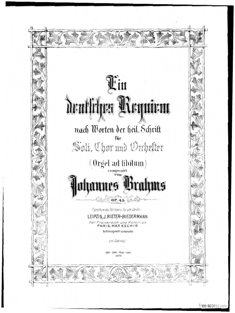 Brahms Johannes Ein Deutsches Requiem 85721 | PDF