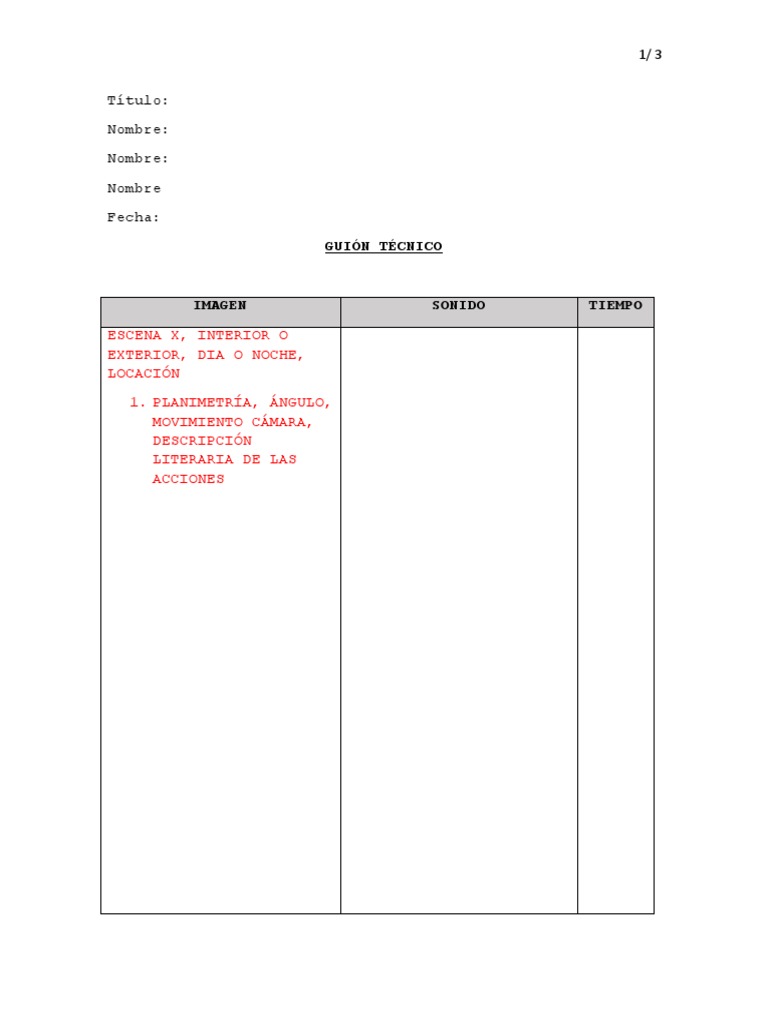 Formato de Guion A Dos Columnas | PDF