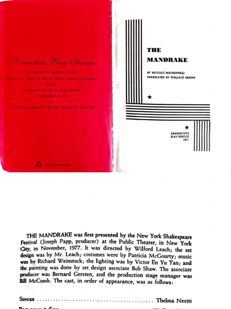 Mandrake Intro & Act 1 | PDF