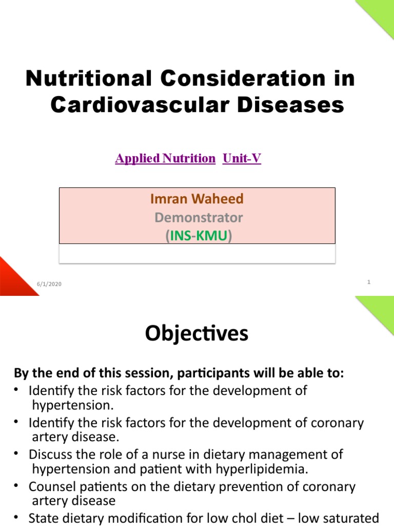 Unit 5 Nutritional Consideration in The Prevention and Management of ...