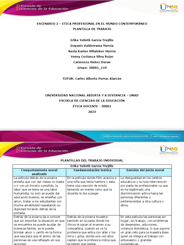 Plantilla 2 - Escenario 2 - Ética Profesional en El Mundo Contemporáneo | PDF | Maestros | Enseñando