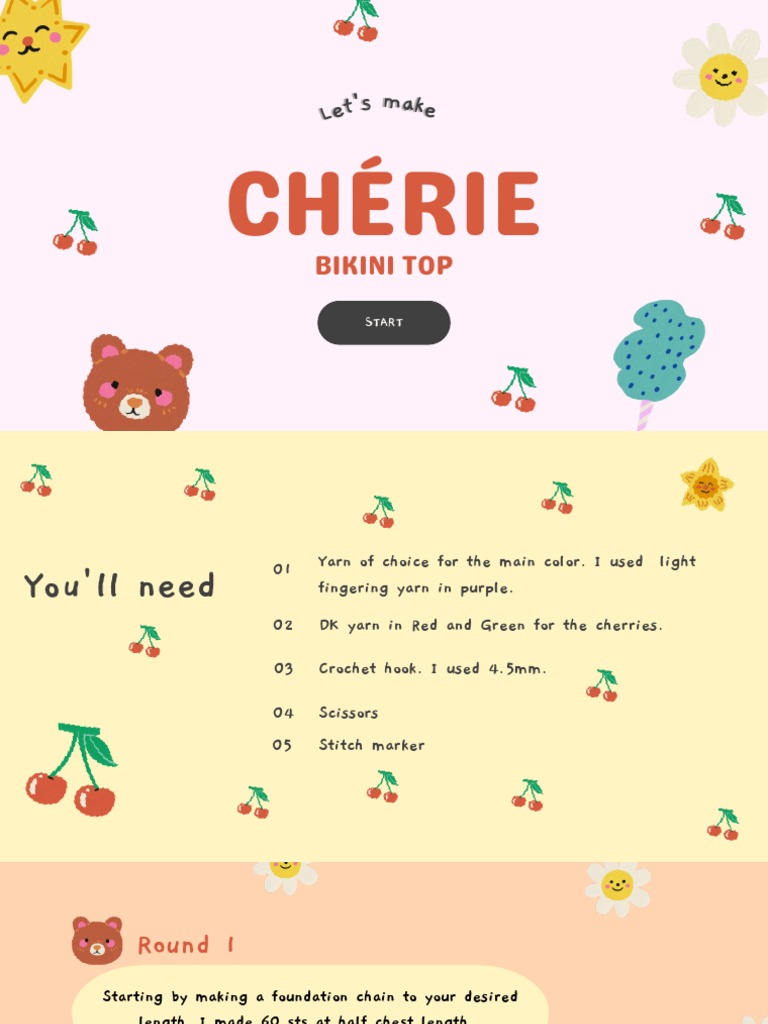 Crochet Your Own Chérie Bikini | PDF | Crochet | Yarn