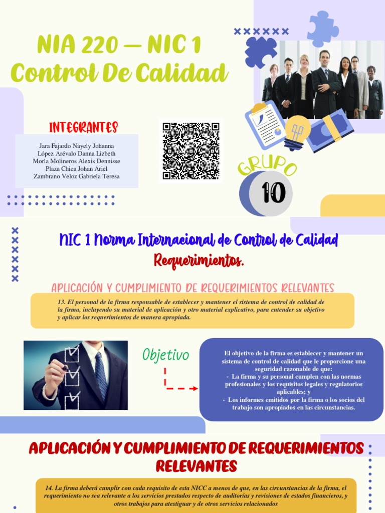 Grupo 10 - Nia 220 Nic 1 Control de Calidad | PDF | Evaluación | Auditoría