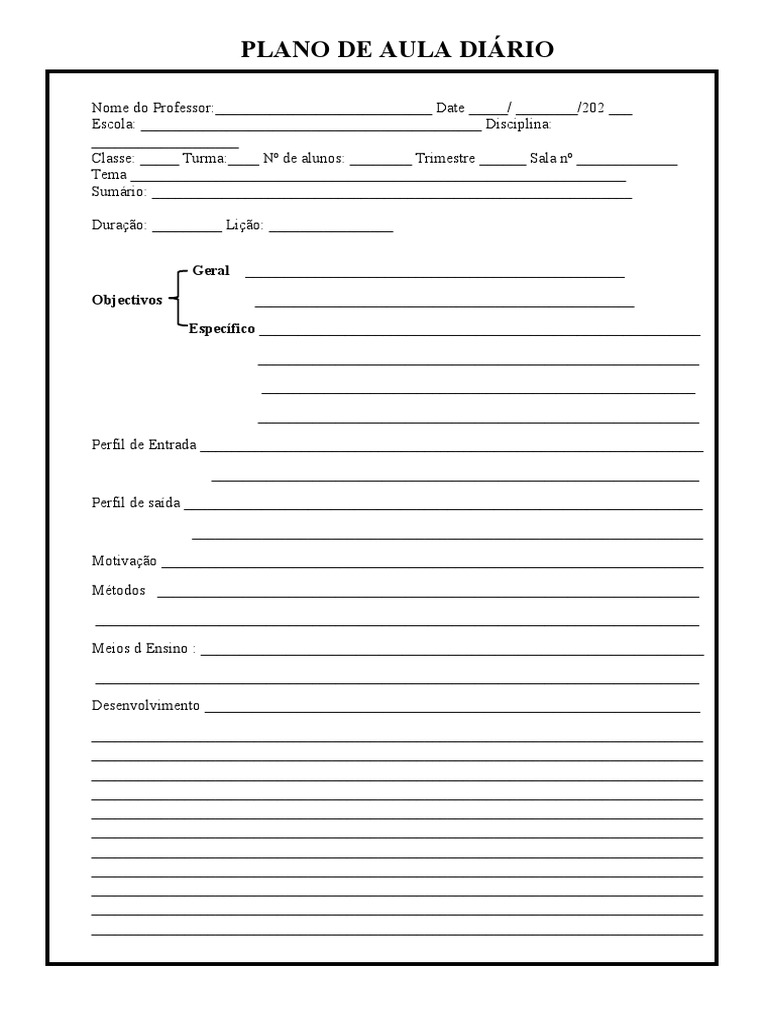 PLANO DE AULA DIÁRIO | PDF