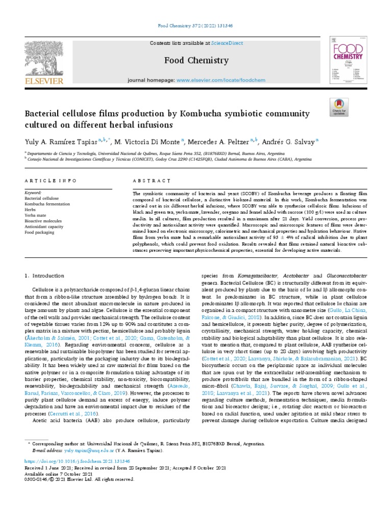 Bacterial Cellulose Films Production by Kombucha Symbiotic Community ...